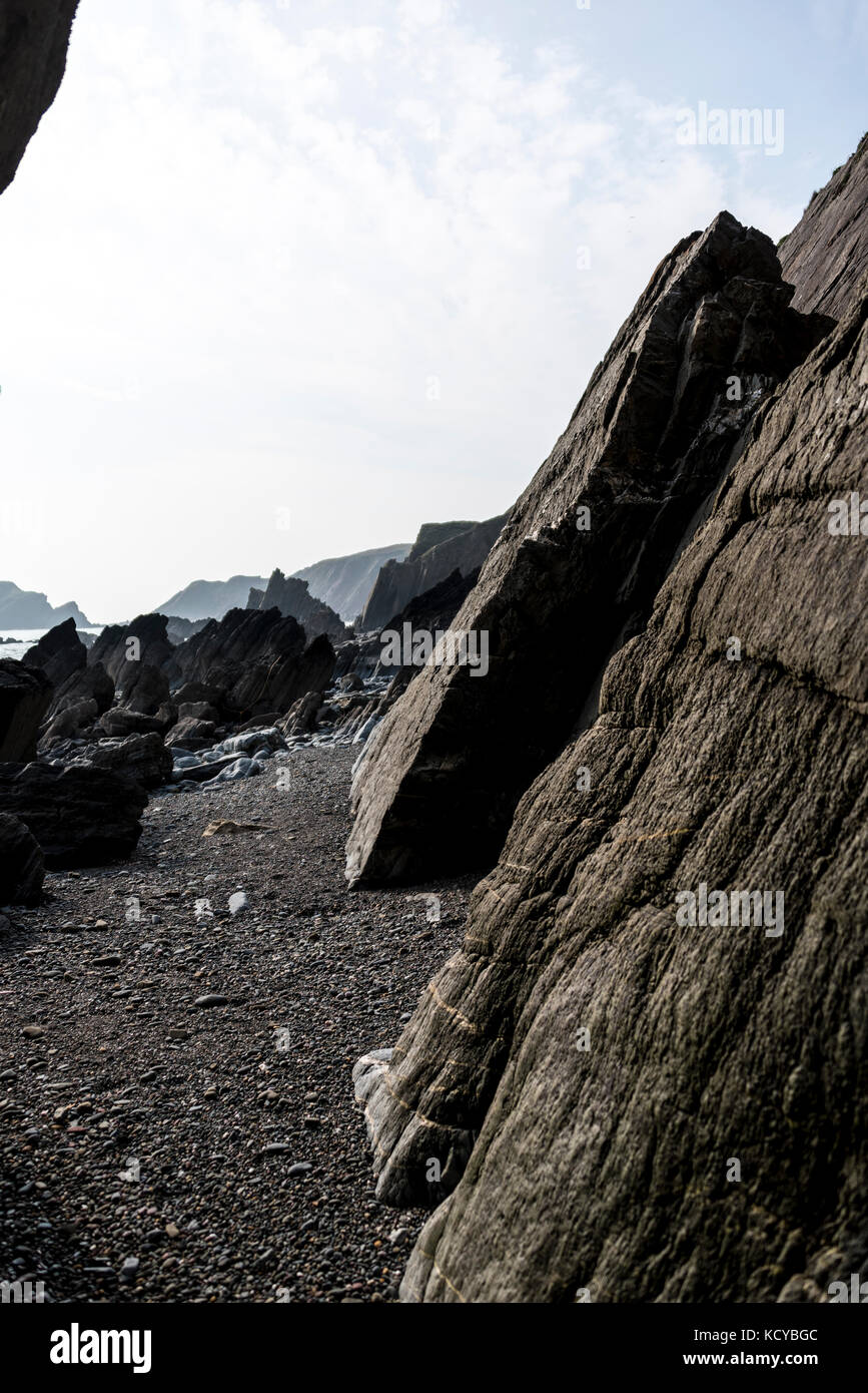 A space between rock in cliffs, Pembrokeshire , UK Stock Photo - Alamy