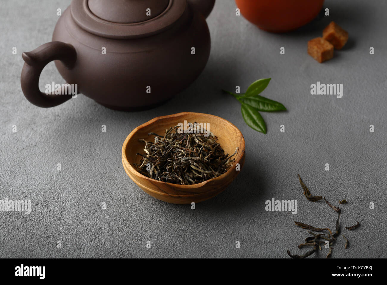 Green tea leaves, food closeup Stock Photo - Alamy