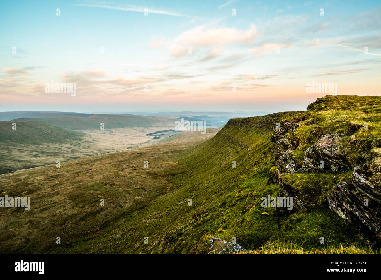 Sunset over Pen Y Fan, Mountain Range, Wales UK Stock Photo - Alamy