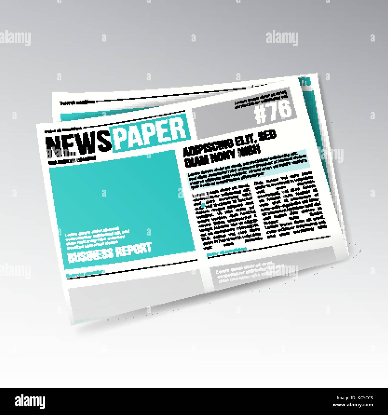 Folded Business Newspaper Vector. Images, Articles, Business ...