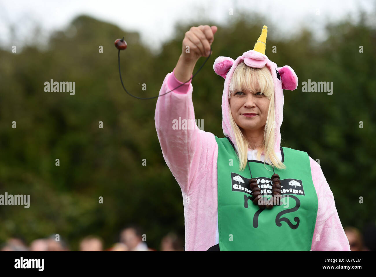 Sarah Le Hair takes part in the annual World Conker Championships to ...
