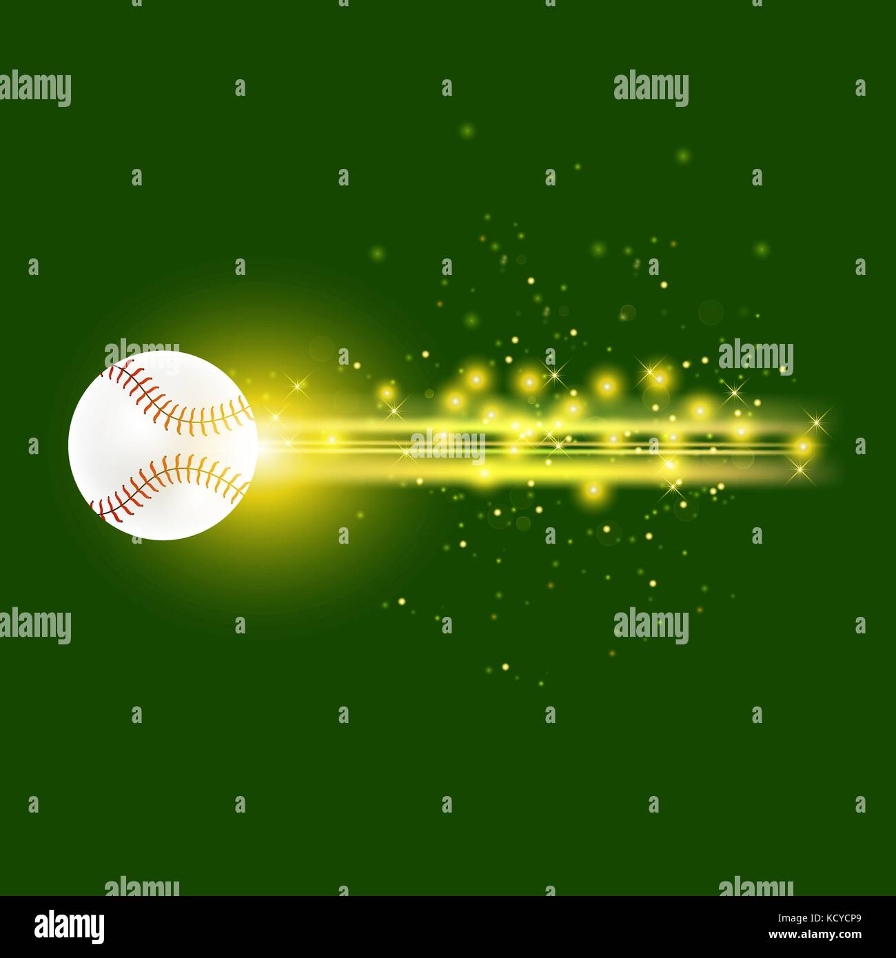 Burning Baseball Ball with Yellow Sparkles Stock Vector Image & Art - Alamy