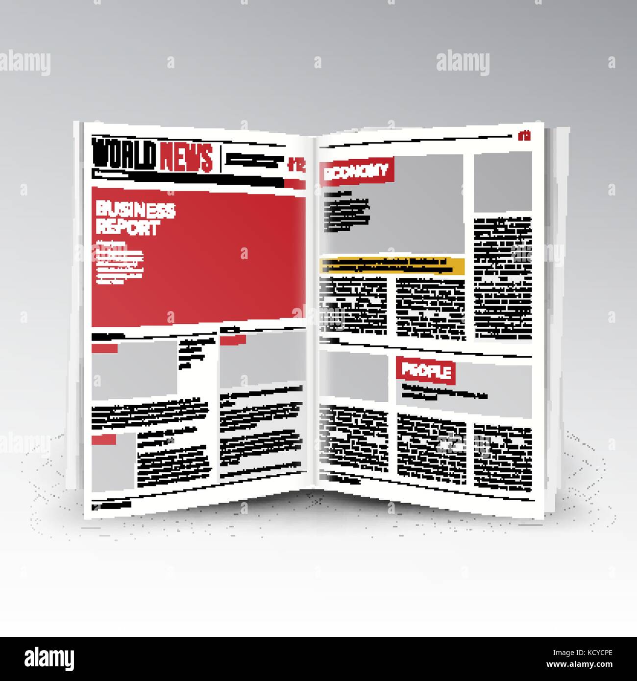 Reading World Business News Vector. Open Newspaper. Opening Editable ...