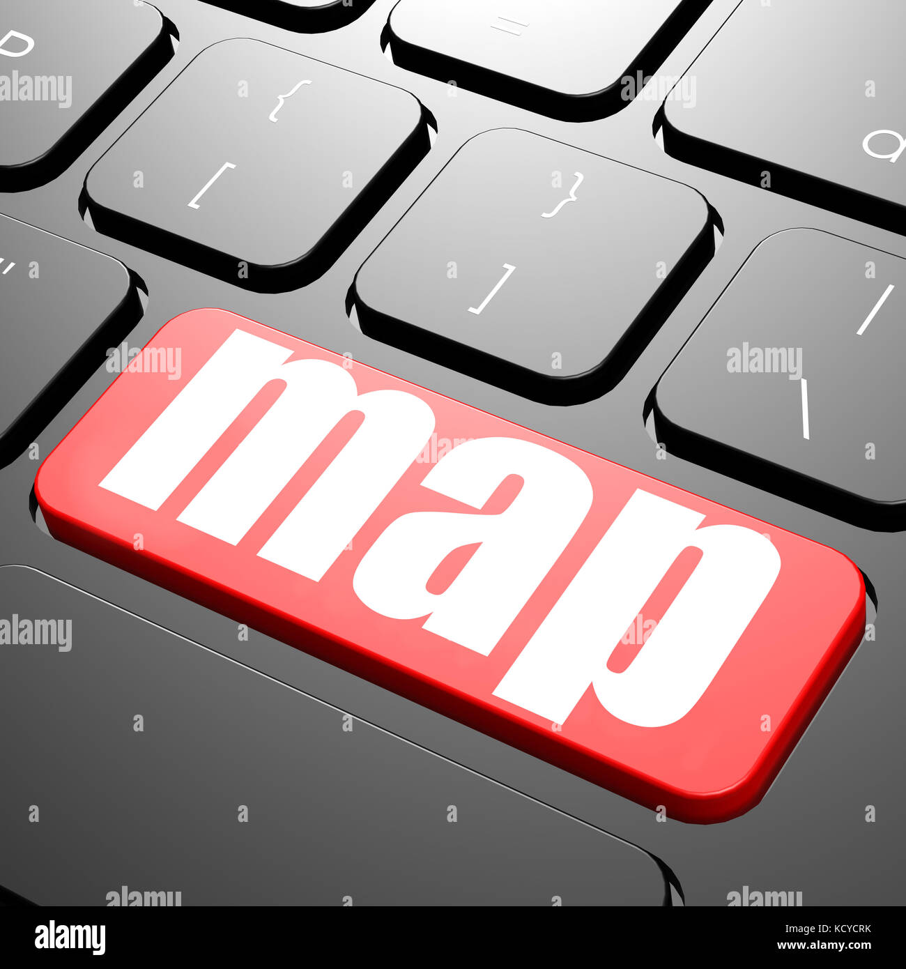 Keyboard with map text image with hi-res rendered artwork that could be ...