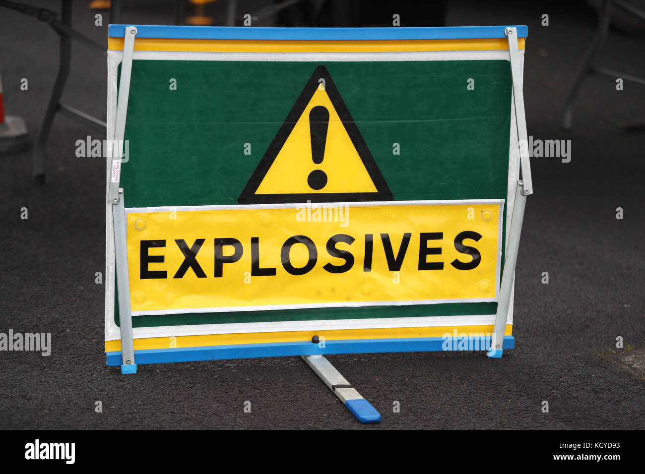 An explosives sign forming part of a public display of capabilities at ...