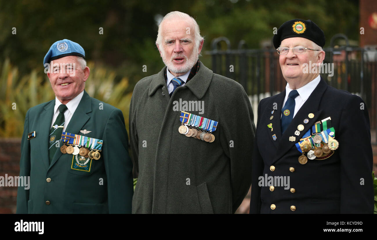 Defence forces veterans (left to right) Jim Casey, Richard Heaslip and ...