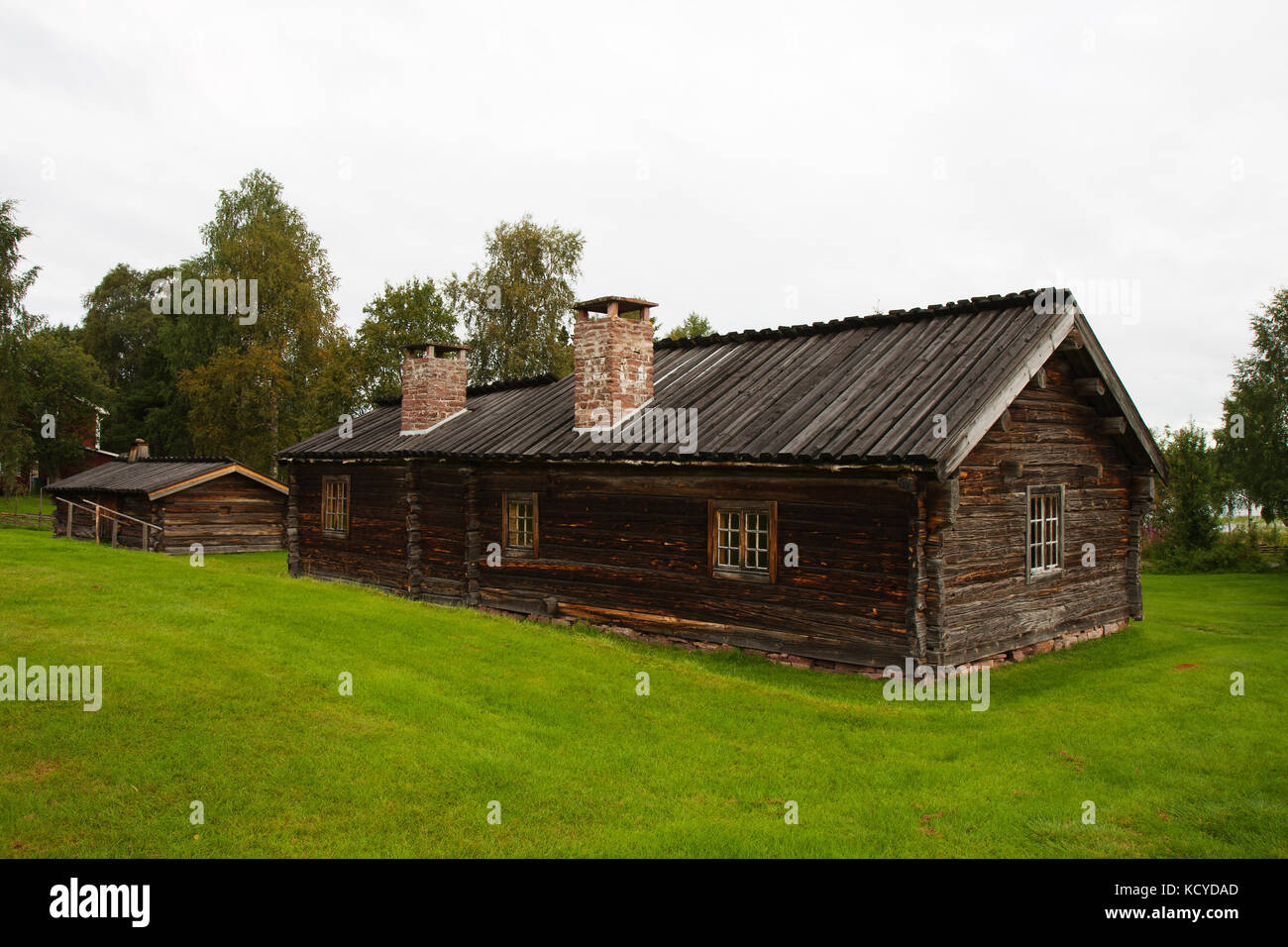 Ancient traditional constructions in the Swedish village Stock Photo ...