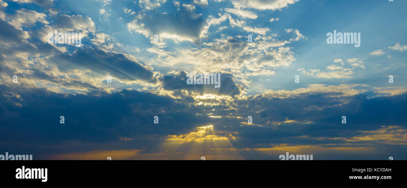 Beautiful clouds at sunset with sunligh Stock Photo - Alamy