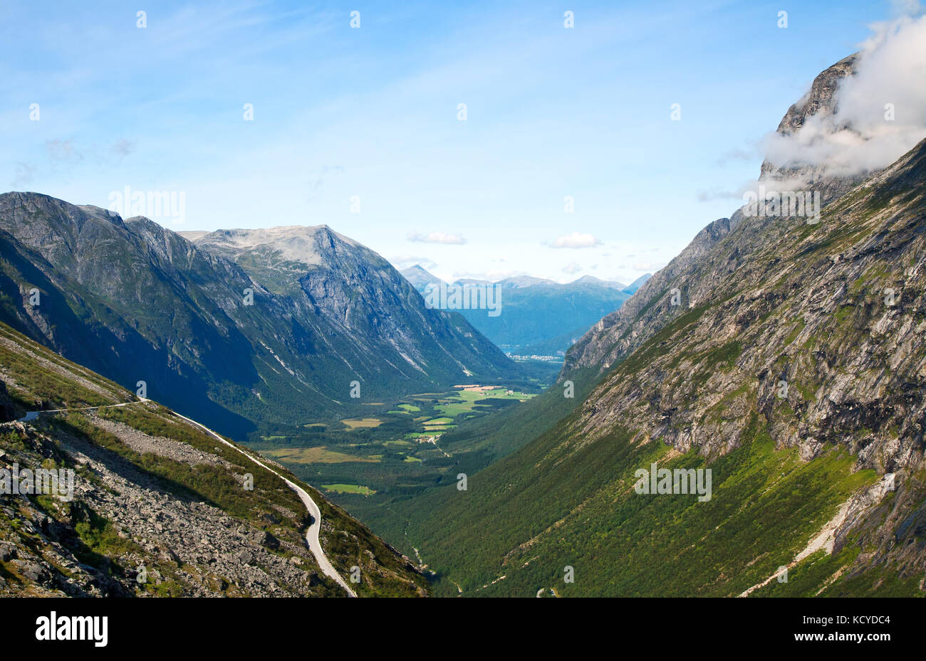 The top view on a valley in mountains of Norway Stock Photo - Alamy