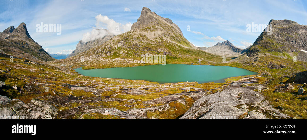 Beautiful landscape with mountain lake in Norway Stock Photo - Alamy
