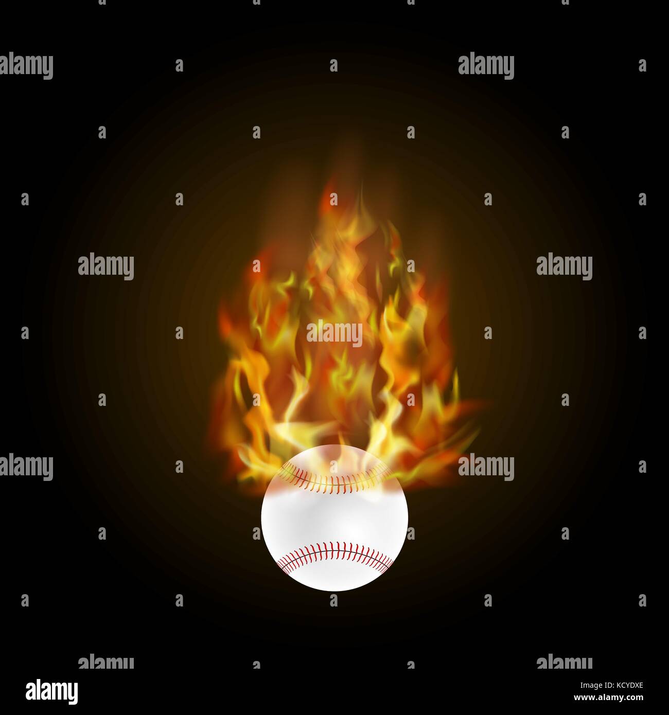 Burning Baseball Ball with Fire Flame Stock Vector Image & Art - Alamy