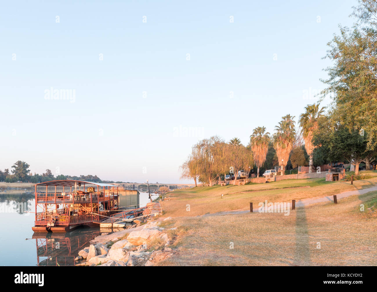 UPINGTON, SOUTH AFRICA - JULY 7, 2017: Sunrise at Sakkie se Arkie, a ...