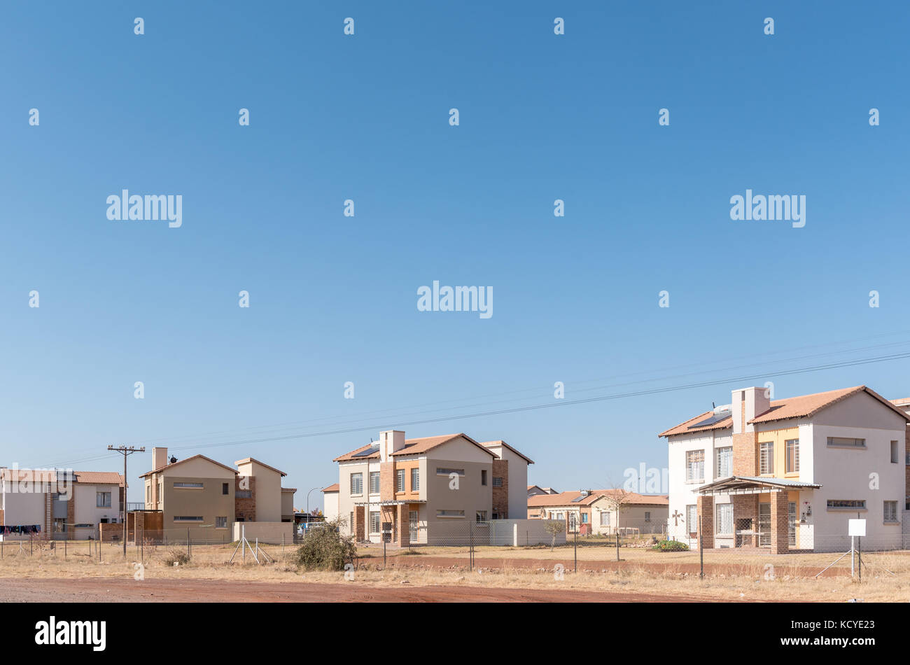 POSTMASBURG, SOUTH AFRICA - JULY 7, 2017: Houses in Postmasburg, a town ...