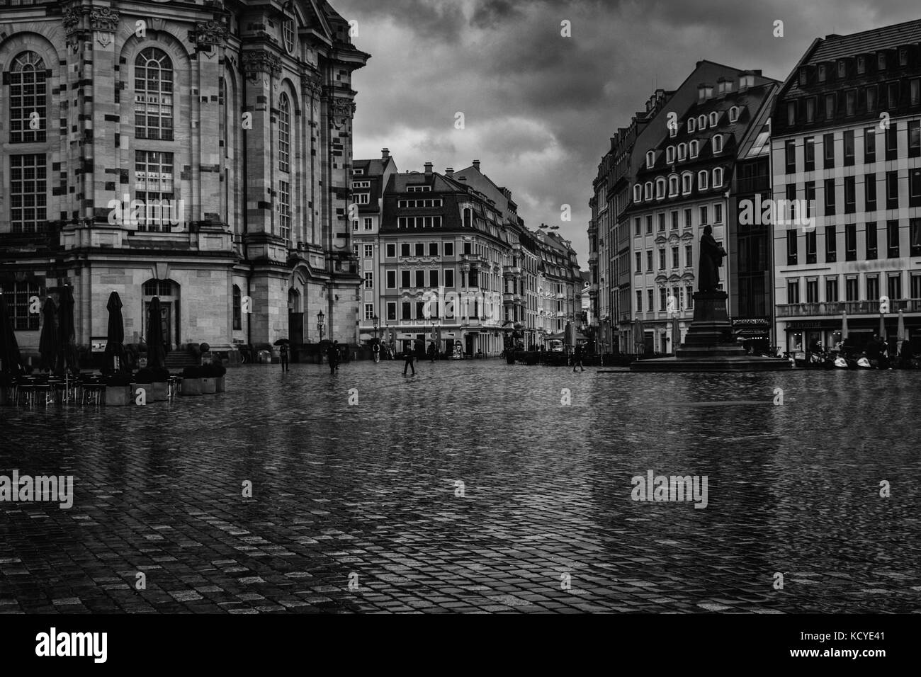 City view of Dresden in east Germany on a stormy autumn October day ...