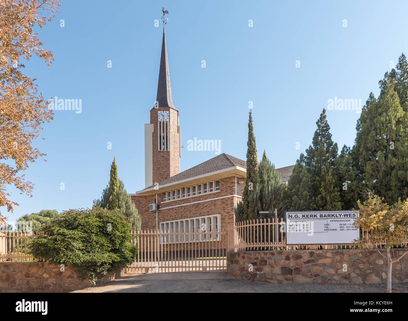 BARKLY WEST, SOUTH AFRICA - JULY 7, 2017: The Dutch Reformed Church in ...