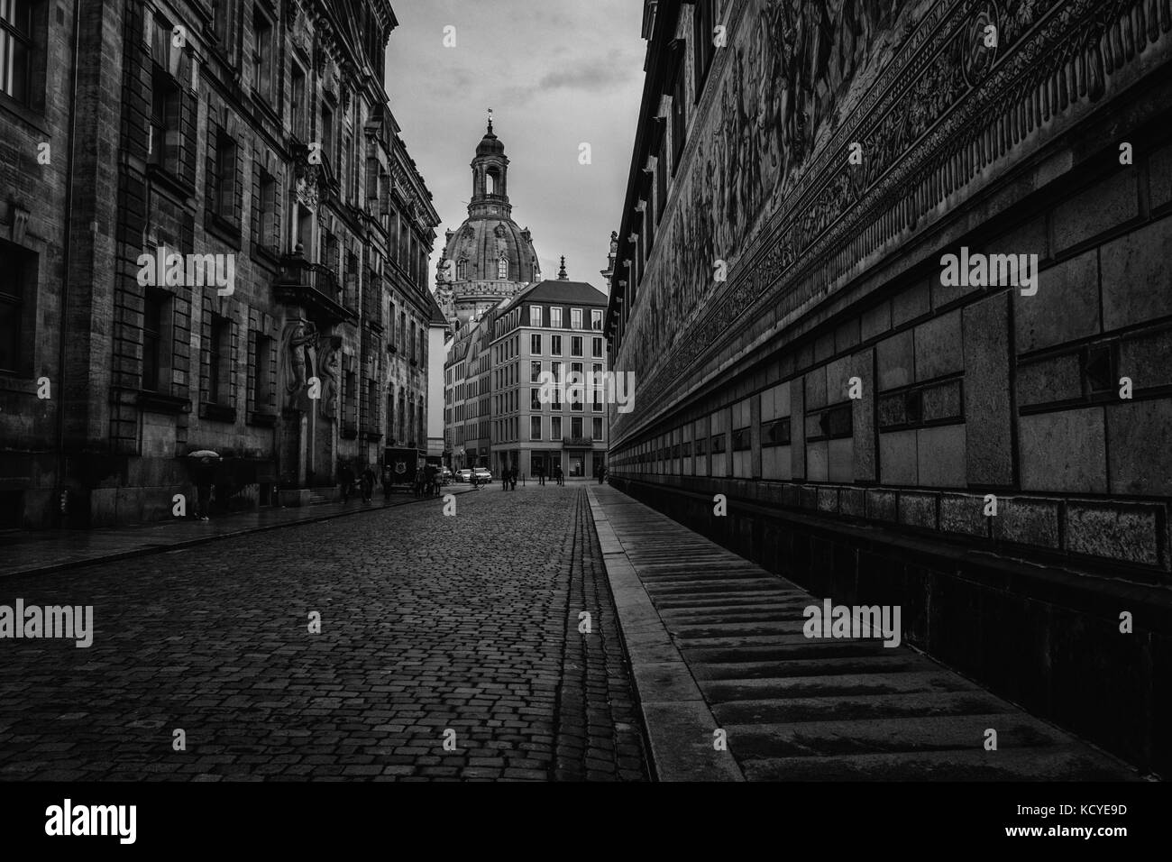 City view of Dresden in east Germany on a stormy autumn October day ...