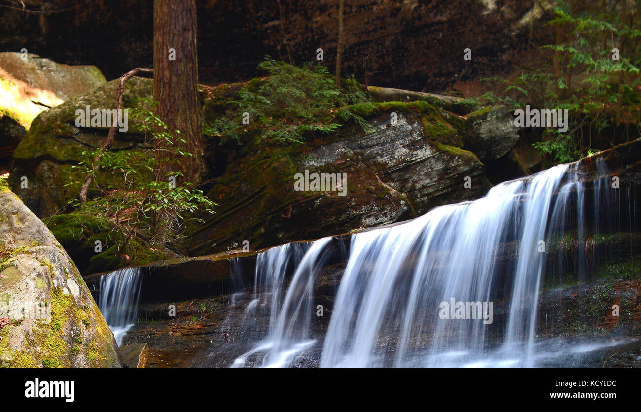 Hidden falls water fall located in hocking hills Ohio Stock Photo - Alamy