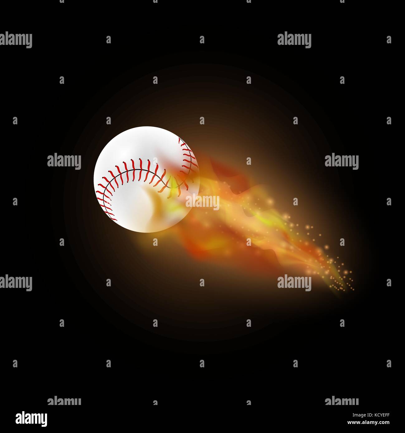 Burning Baseball Ball with Fire Flame Stock Vector Image & Art - Alamy
