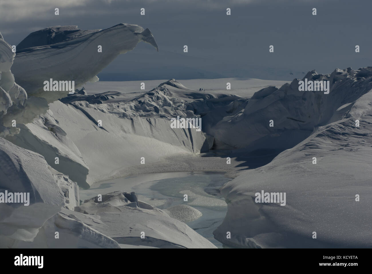 Pressure Ridges on the ross island ice shelf during the day Stock Photo ...