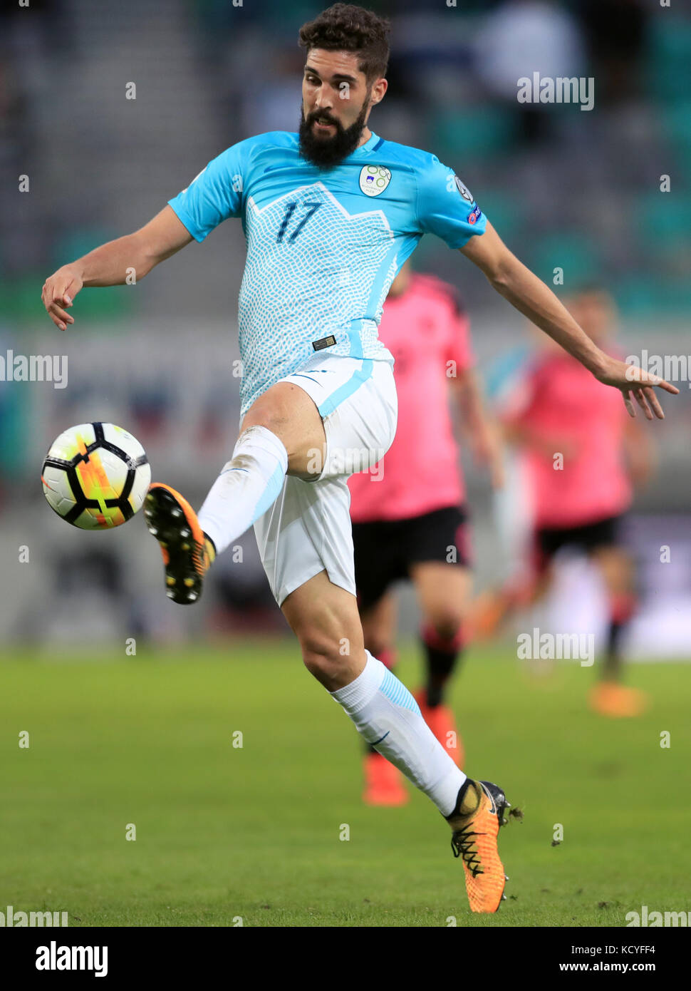 Slovenia's Miha Mevlja during the 2018 FIFA World Cup Qualifying Group ...