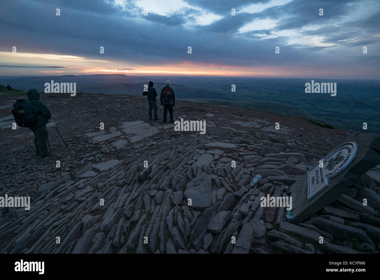 overlooking the welsh landscape at sunset from Pen Y Fan Stock Photo ...