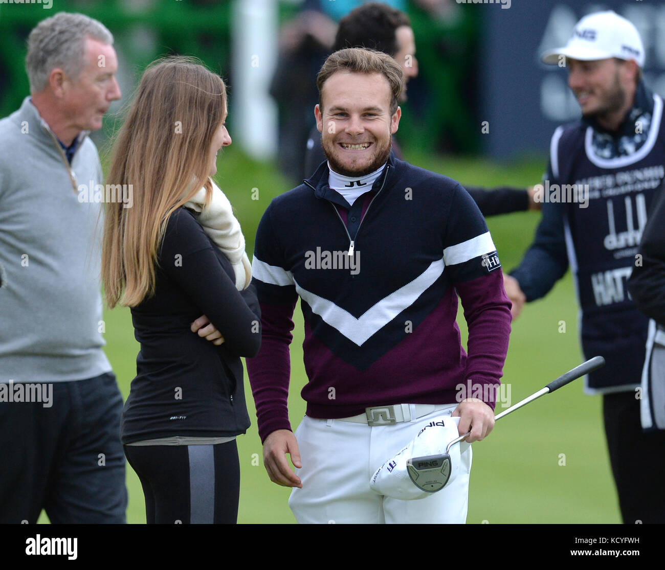 England's Tyrrell Hatton with his girlfriend after winning the Alfred ...