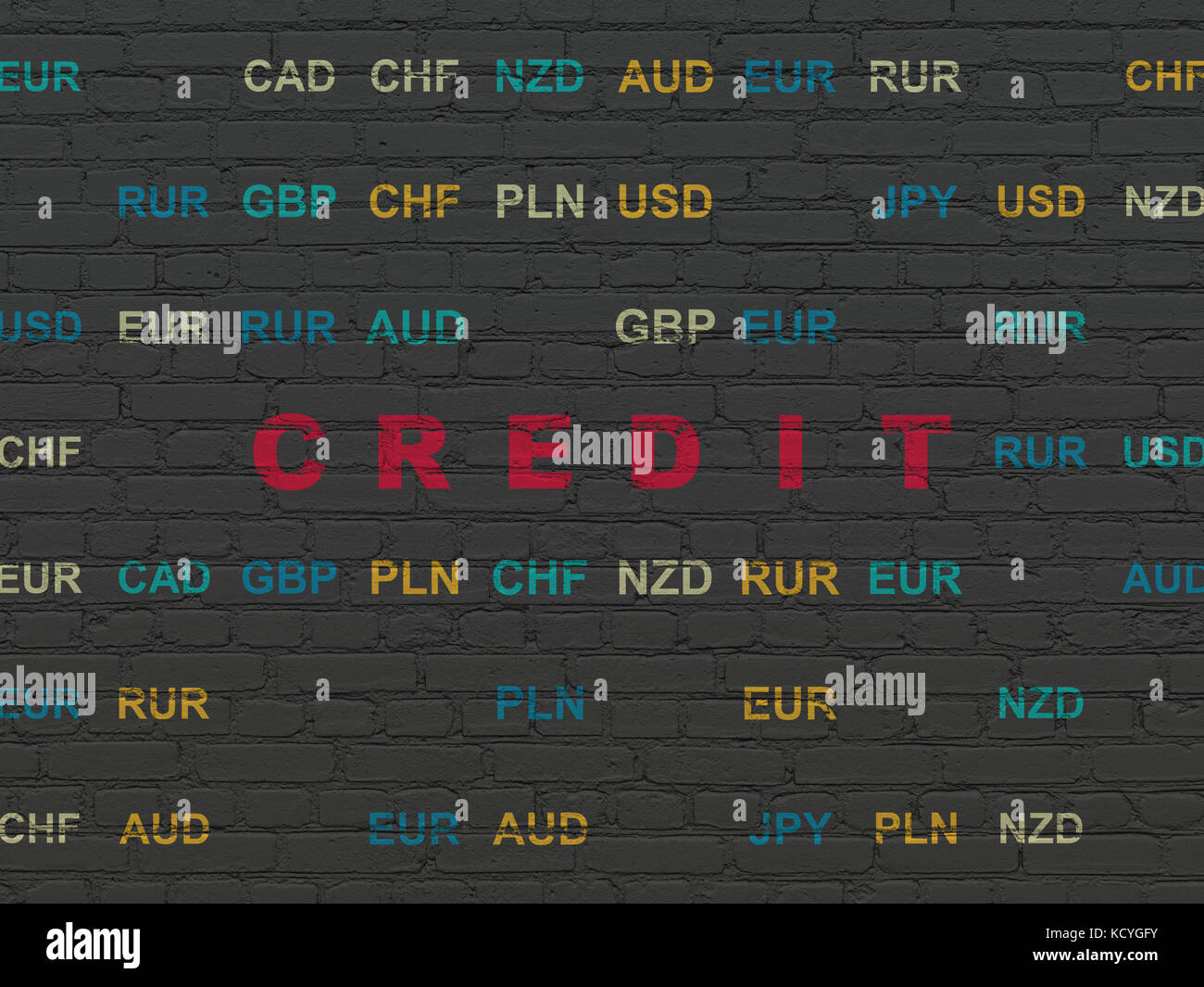 Banking concept: Credit on wall background Stock Photo - Alamy