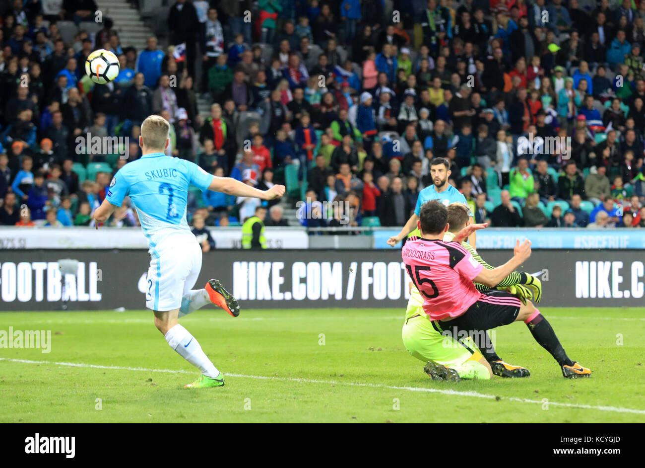Scotland's Robert Snodgrass scores his side's second goal of the game ...
