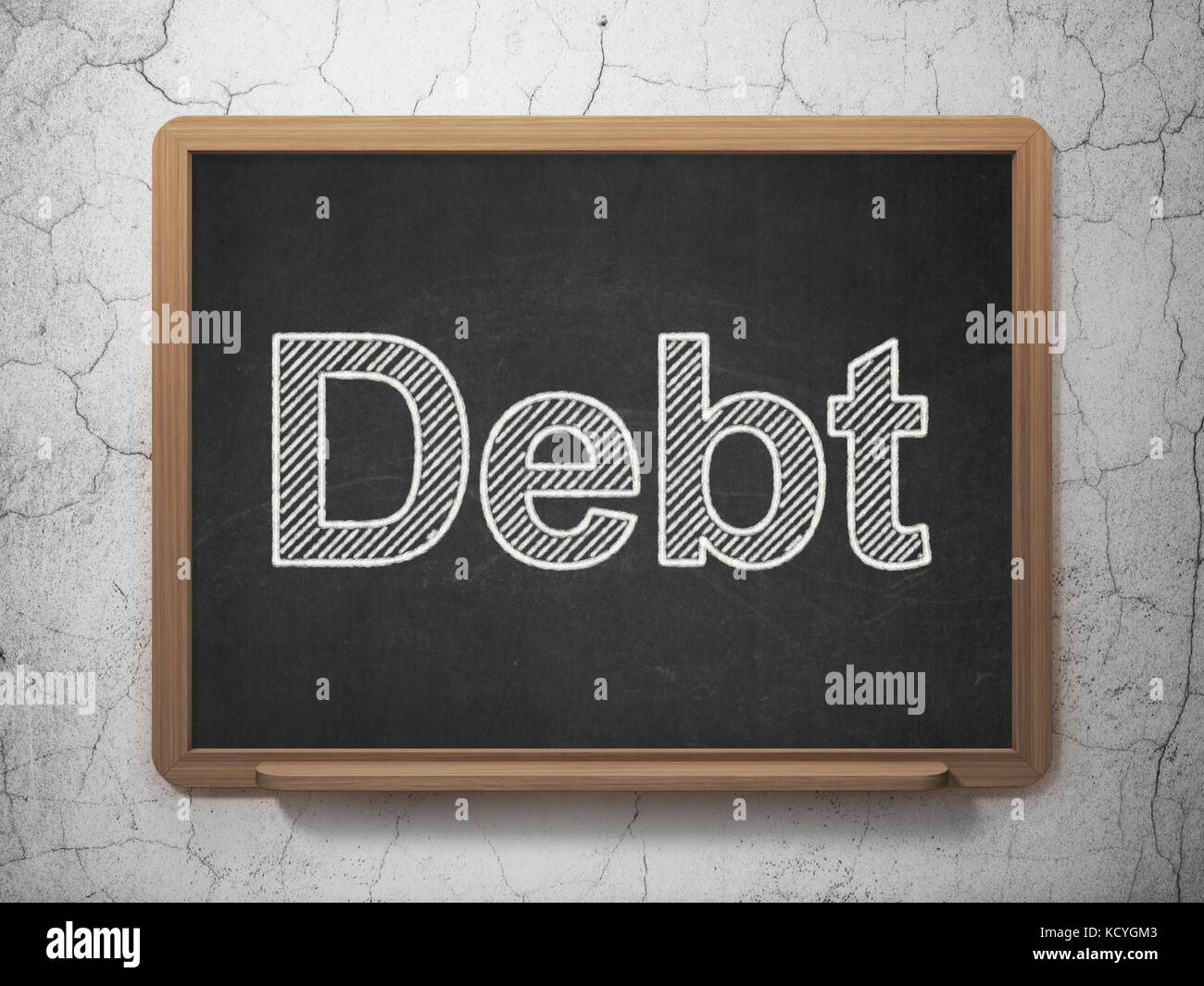 Banking concept: Debt on chalkboard background Stock Photo - Alamy