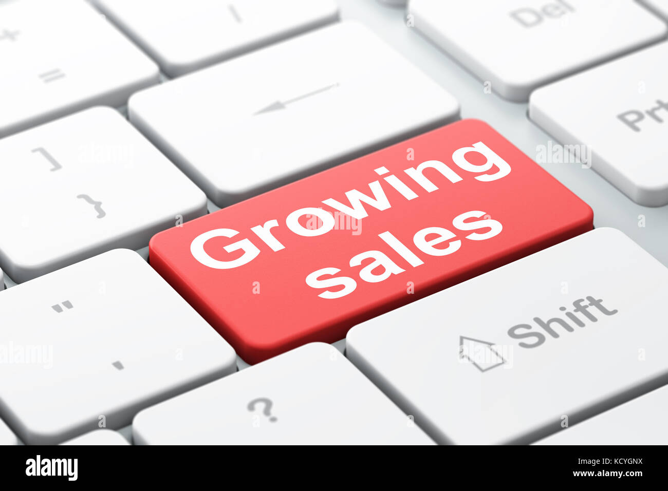 Business concept: Growing Sales on computer keyboard background Stock ...