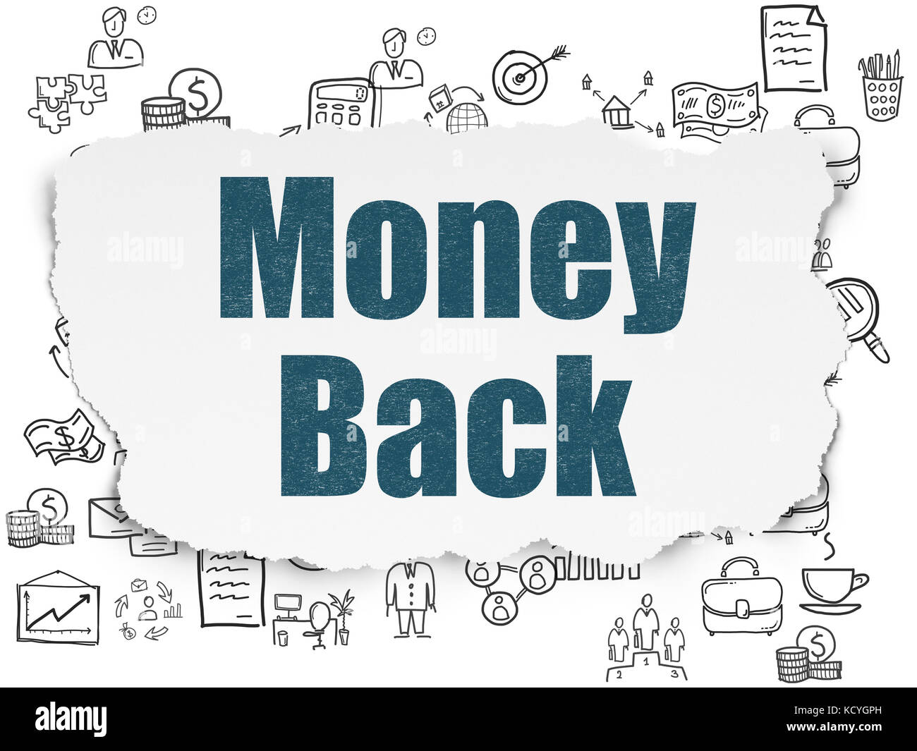 Business concept: Money Back on Torn Paper background Stock Photo - Alamy