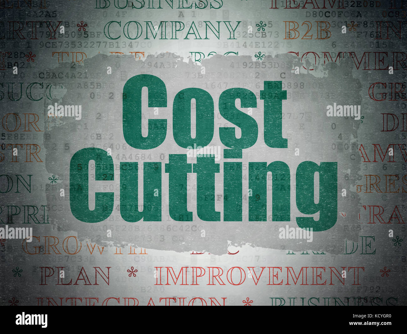 Finance concept: Cost Cutting on Digital Data Paper background Stock ...