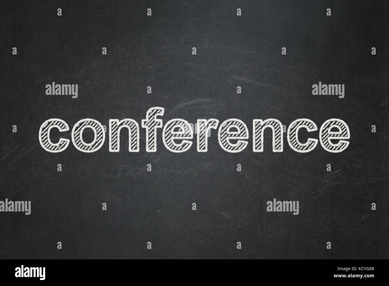 Finance concept: Conference on chalkboard background Stock Photo - Alamy