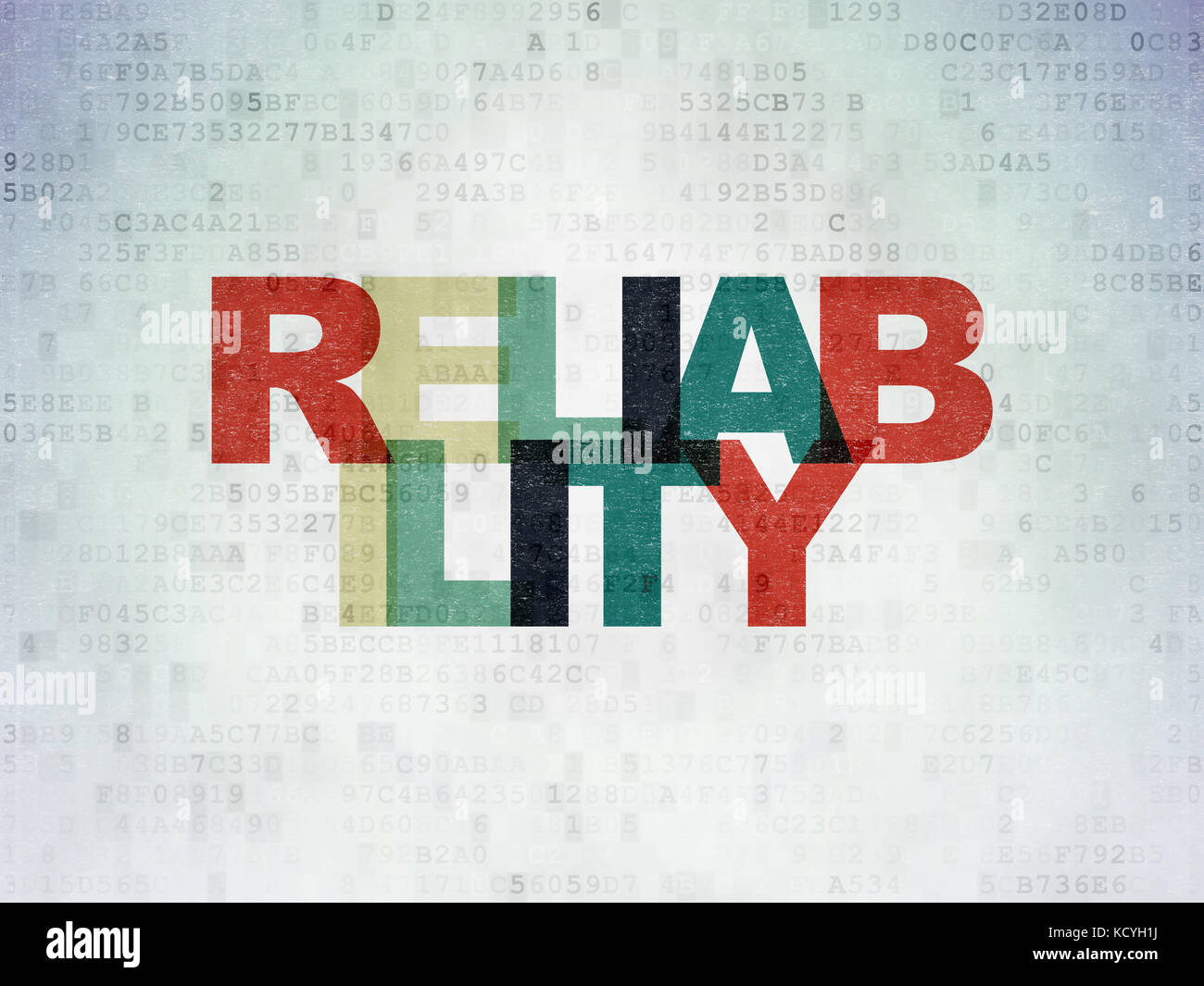 Finance concept: Reliability on Digital Data Paper background Stock ...