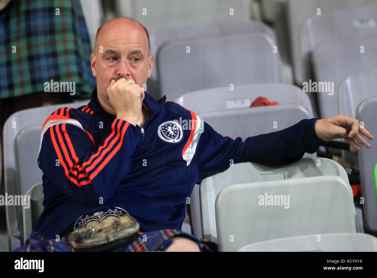 A Scotland fan appears dejected after the final whistle during the 2018 ...