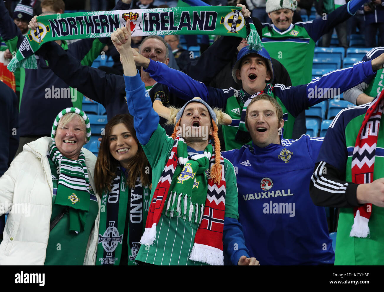 Northern Ireland fans in the stands before the 2018 FIFA World Cup ...