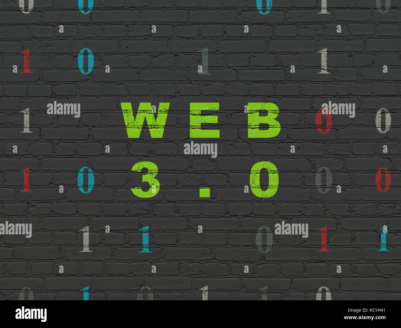 Web design concept: Web 3.0 on wall background Stock Photo - Alamy