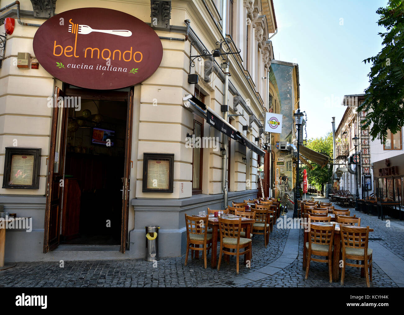 Old town of Bucharest, Lipscani District with amazing atmosphere ...