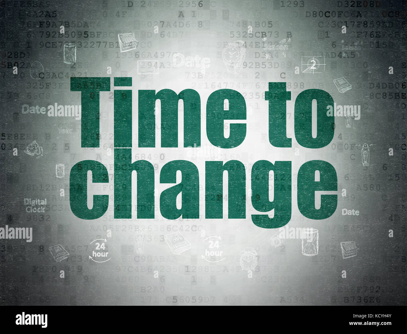 Time concept: Time to Change on Digital Data Paper background Stock ...