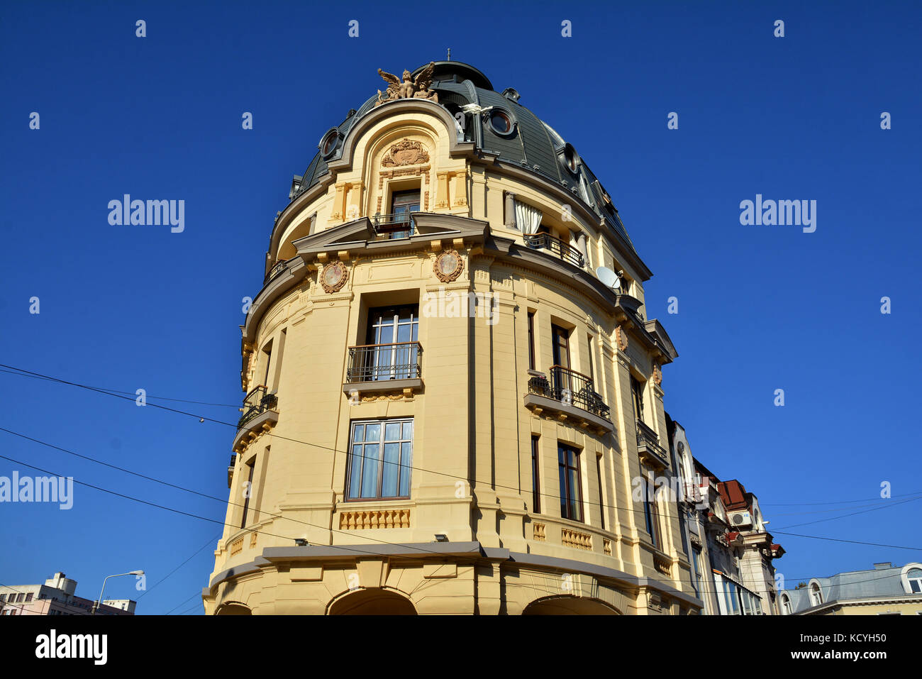 View of old architecture in the Old town of Bucharest, Romania capital ...