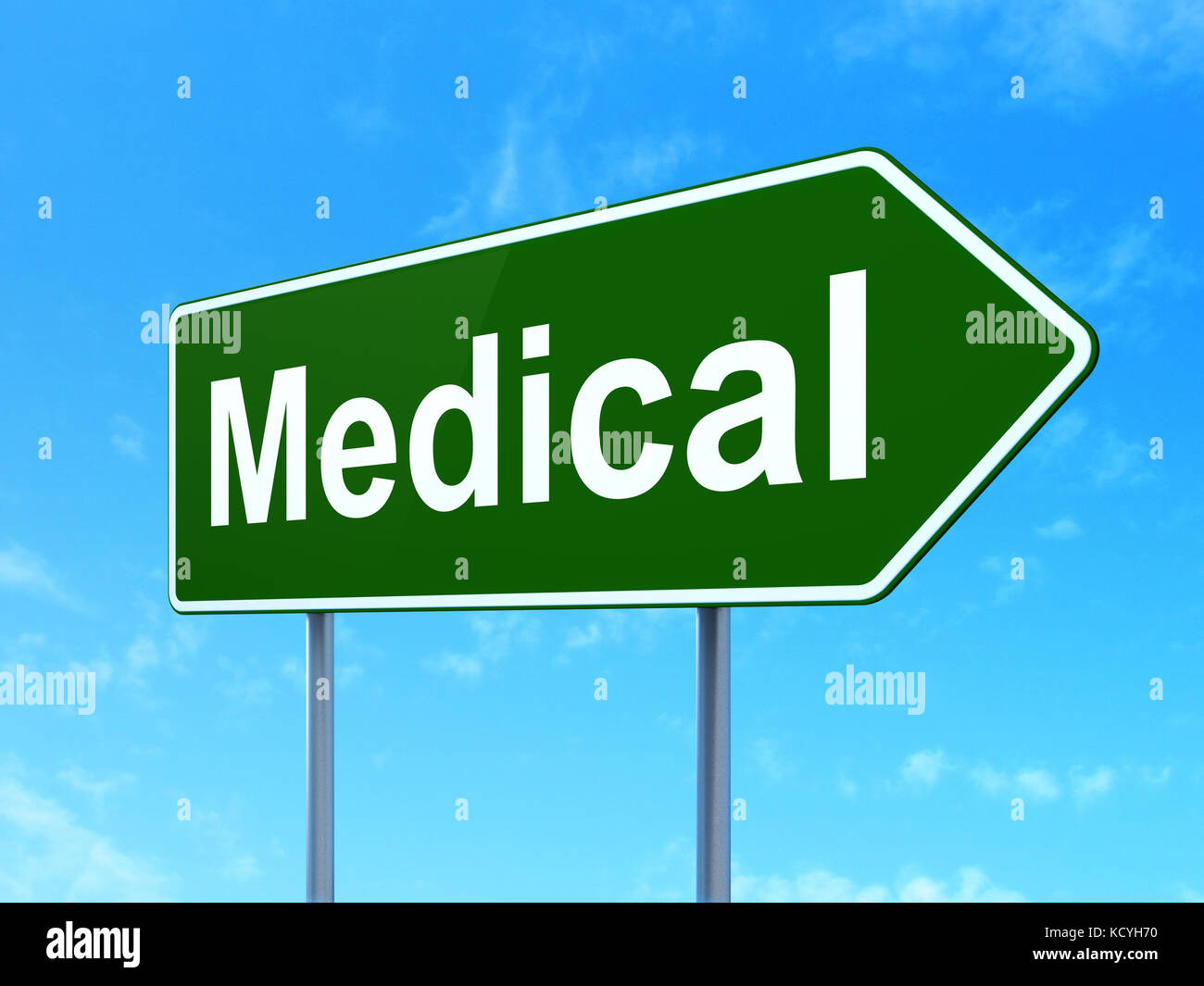 Medicine concept: Medical on road sign background Stock Photo - Alamy