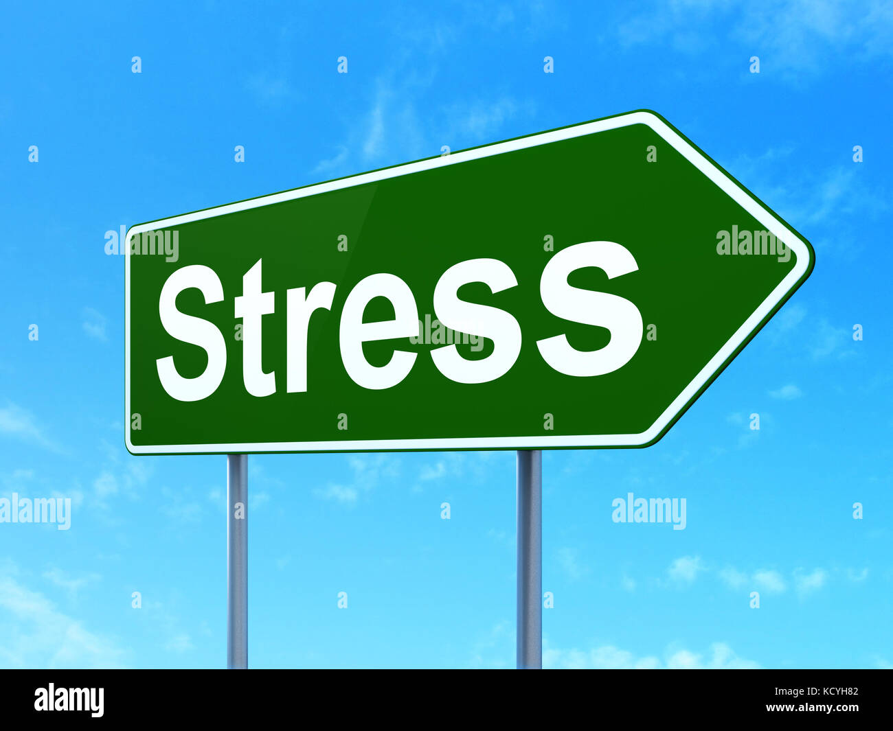 Health concept: Stress on road sign background Stock Photo - Alamy