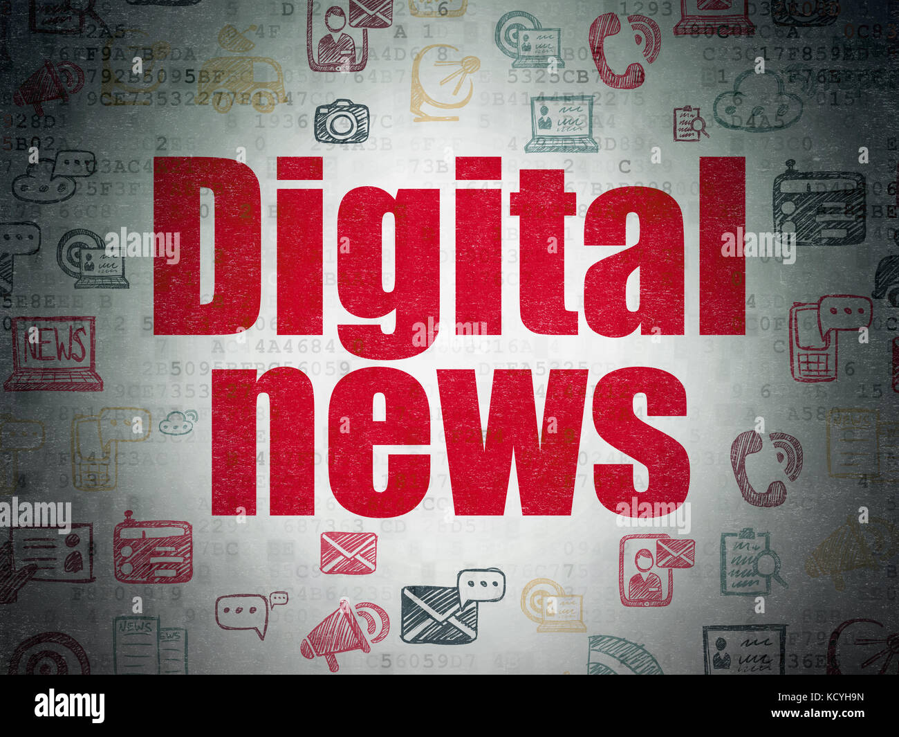 News concept: Digital News on Digital Data Paper background Stock Photo ...