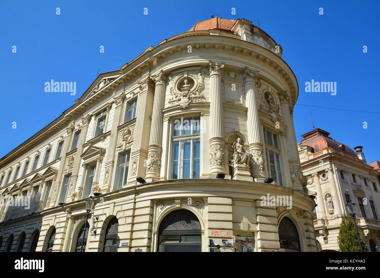 View of old architecture in the Old town of Bucharest, Romania capital ...