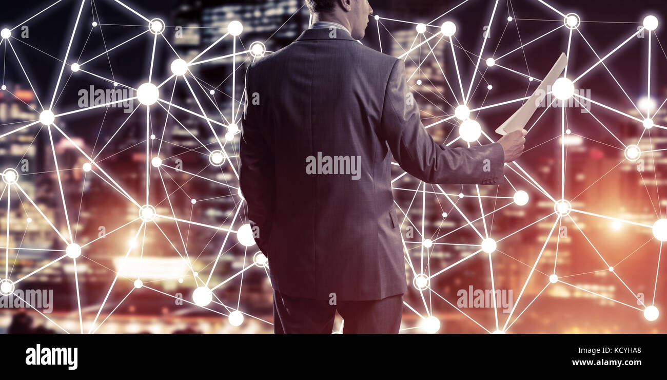 Concept of modern business networking that connect and cooperate Stock ...