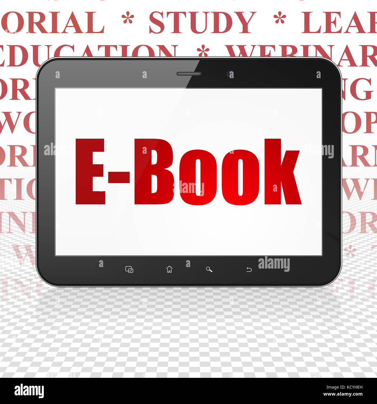 Learning concept: Tablet Computer with E-Book on display Stock Photo ...