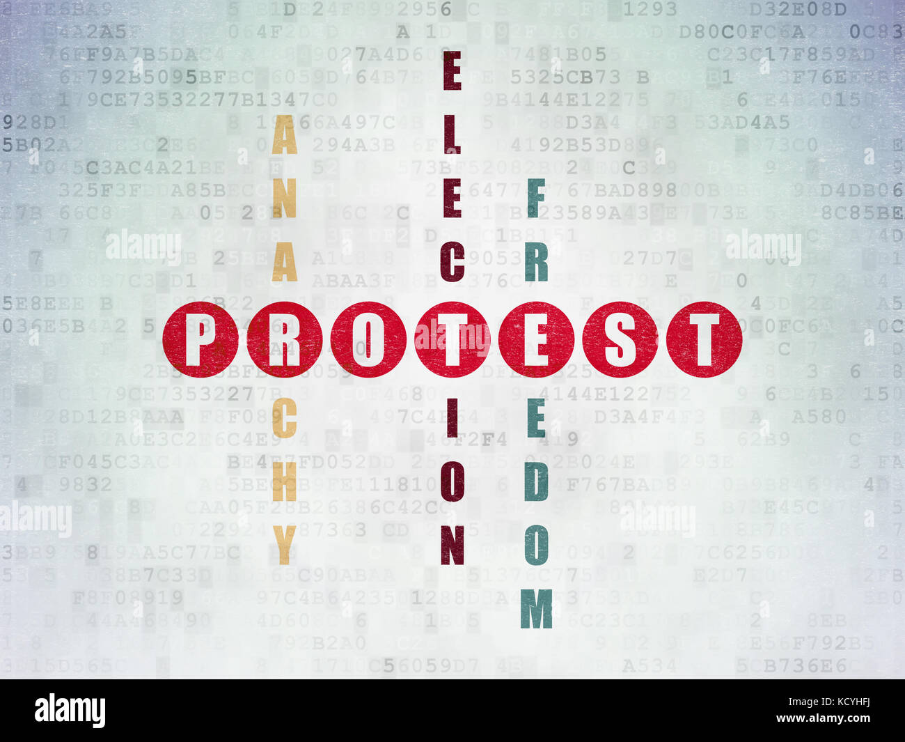 Politics concept: Protest in Crossword Puzzle Stock Photo - Alamy