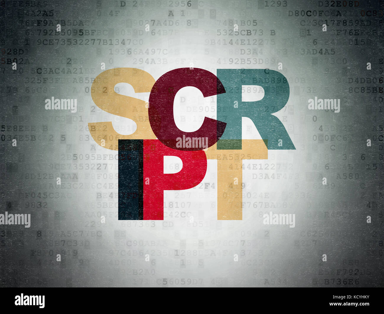 Programming concept: Script on Digital Data Paper background Stock ...