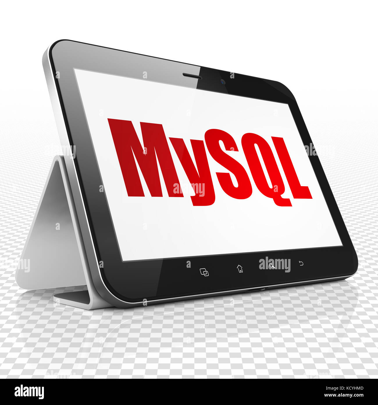 Programming concept: Tablet Computer with MySQL on display Stock Photo ...
