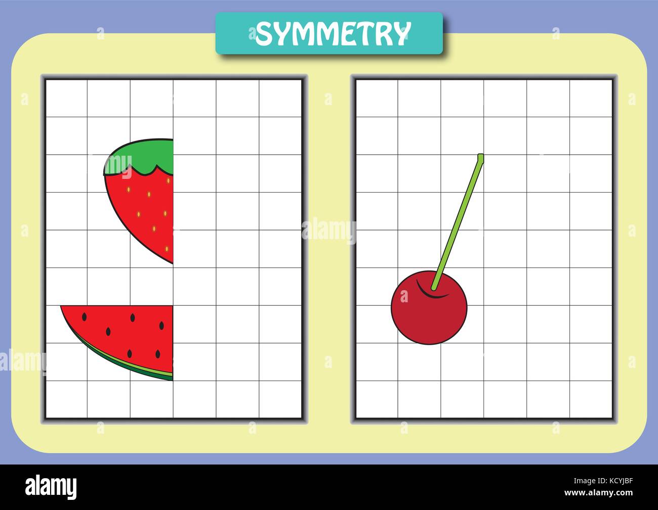 Draw the other half of each symmetrical pictures Stock Vector Image ...
